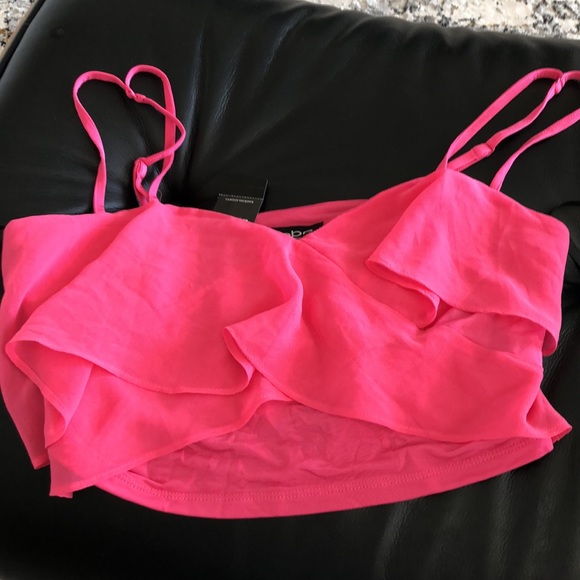 bebe | Tops | Bebe New Cropped Pink Girly Straps Top Cami Xs | Poshmark